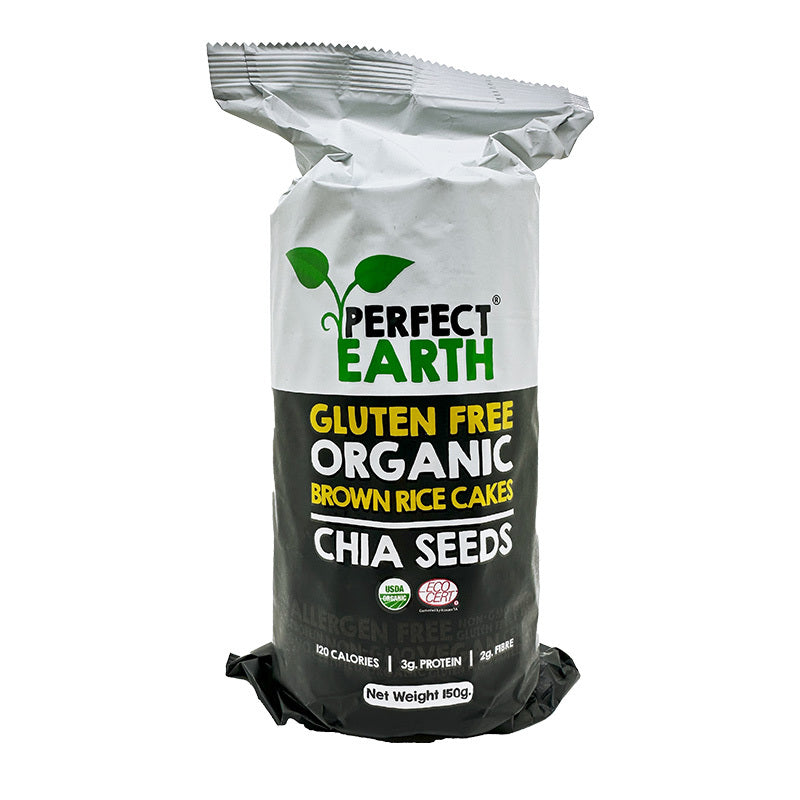 Perfect Earth Organic Brown Rice Cakes with Chia Seeds 150g ...
