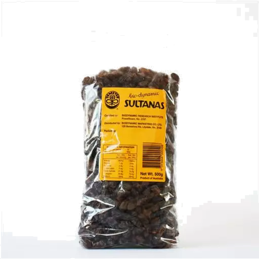 Demeter Biodynamic Sultanas 500g – Camberwell Wholefoods